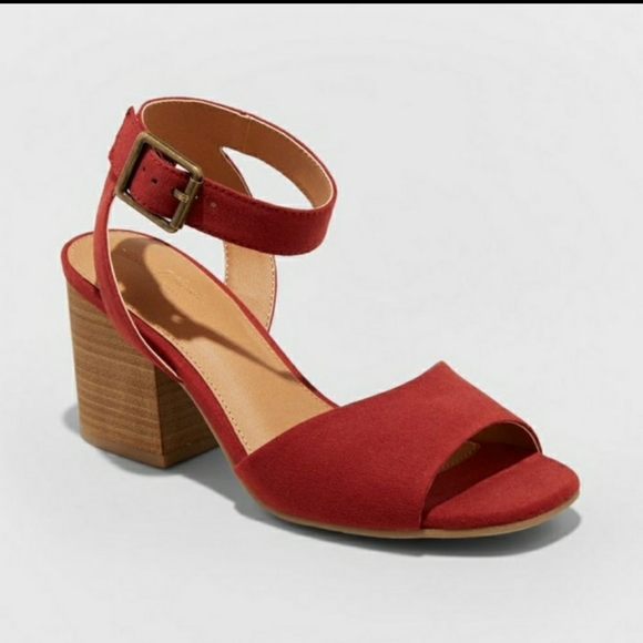 Universal Thread | Shoes | Open Toe Quarter Strap Microsuede Heeled ...
